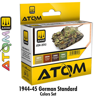 ATOM 1944-45 German Standard Colors Set 4 20ml Acrylic Paint Ammo Mig ...