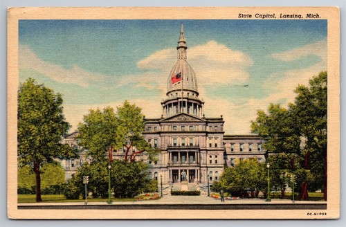 State Capitol Lansing MI C1954 Linen Postcard U9 | eBay