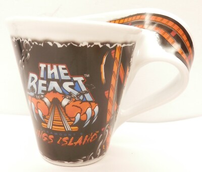 Rare "The Beast" Wooden Roller Coaster Coffee Mug Twisted Handle Kings ...