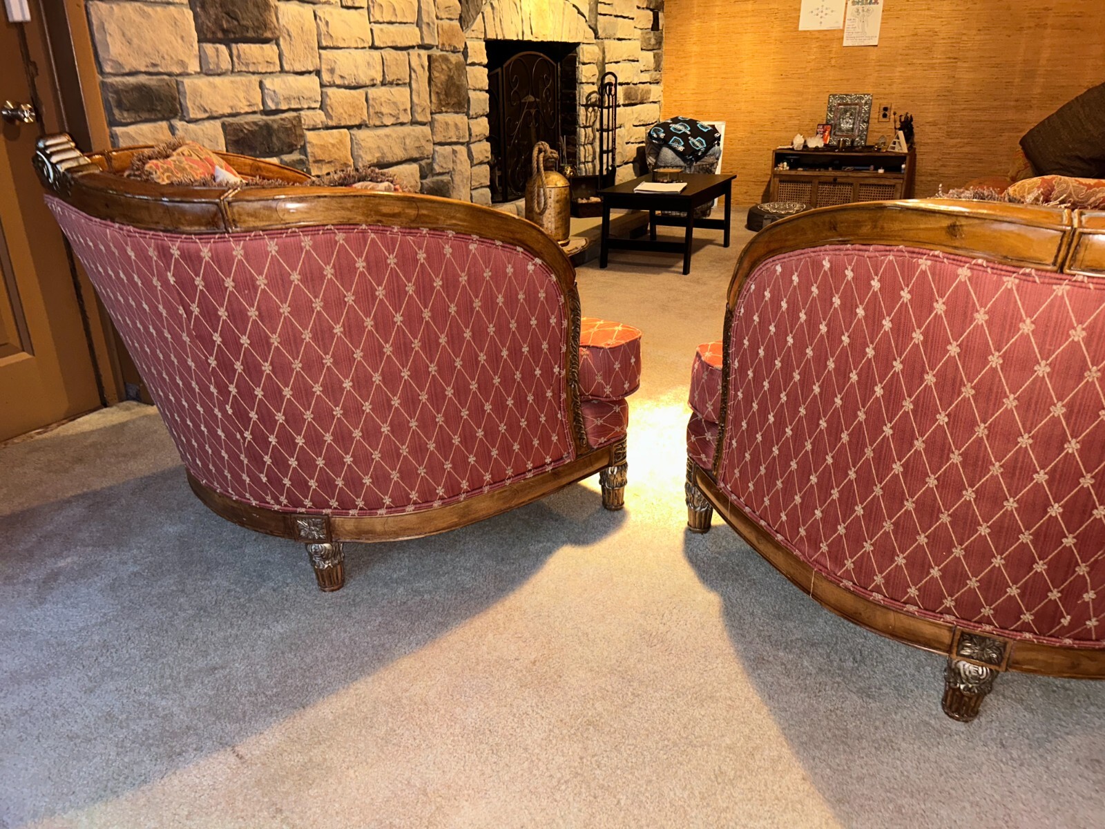 Schnadig Couch set (1 couch & 2 love seats). Catchy Red/Beige ...
