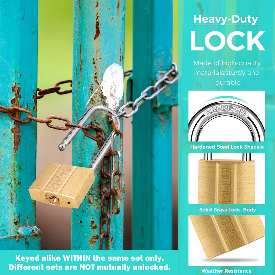 -81/40L-2P Long Shackle Keyed Padlock (Keyed Alike, Waterproof, Solid ...