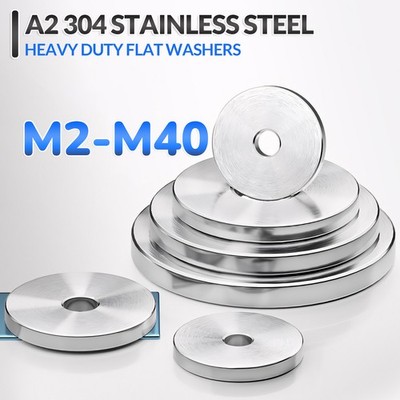 A2 STAINLESS STEEL HEAVY DUTY THICK 3MM-8MM FLAT WASHERS M2 M3 M4 M5 M6 ...