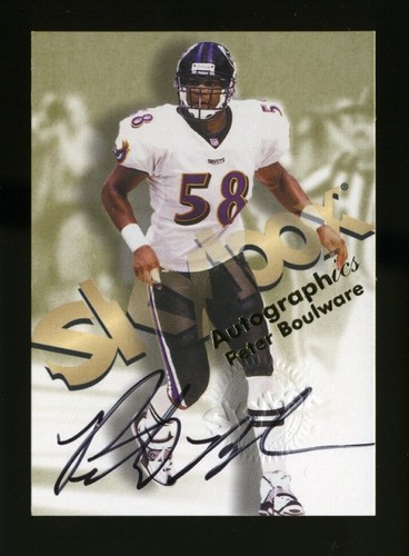 1998 Skybox Autographics PETER BOULWARE Auto/Autograph Baltimore Ravens ...