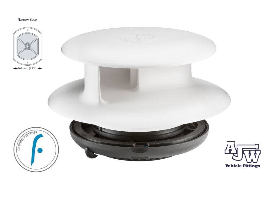 FLETTNER TCX-2 NARROW BASE * WHITE * Van Wind Driven Rotating Roof Vent ...