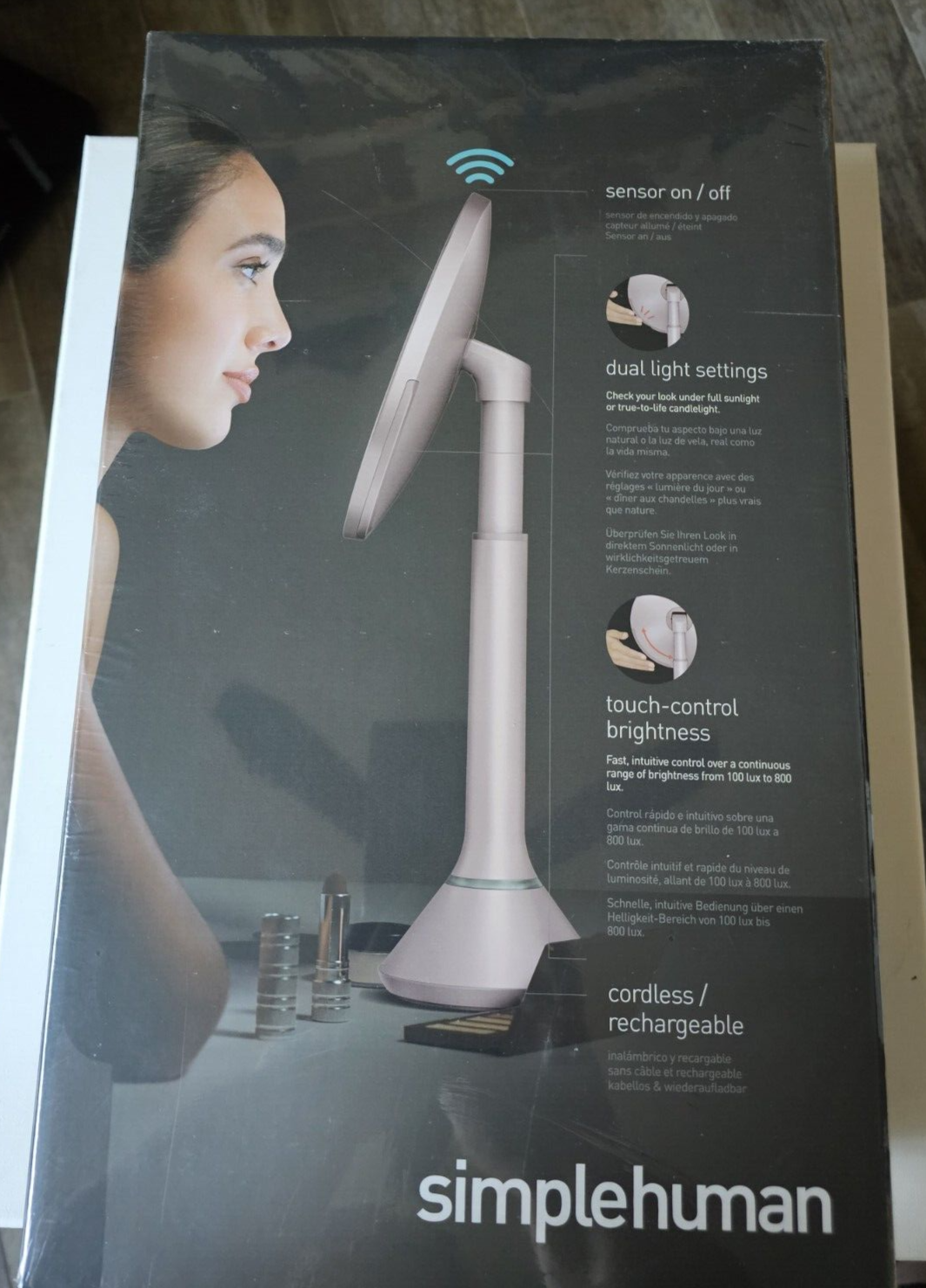 simplehuman 8" Round 5x Magnification Sensor Mirror ST3055 Pink New in ...