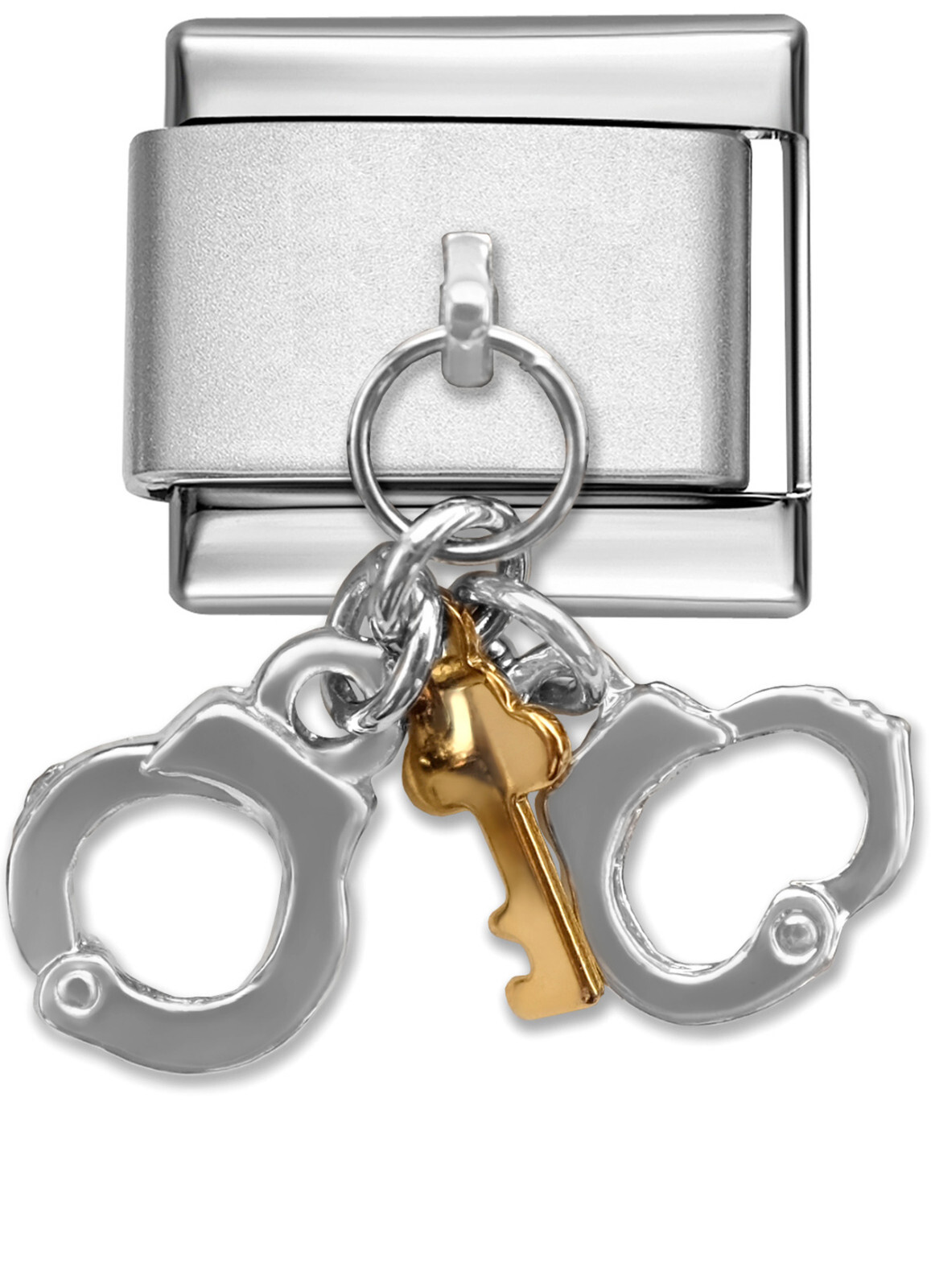 POLICE HANDCUFFS FUN Dangle Italian 9mm Charm NC100 Fits Traditional ...