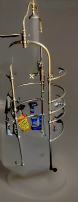 Vintage Standing Nickel Plated Rib Cage Shower With Porcelain Coated ...