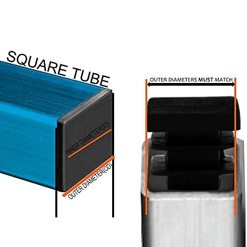 20 Pack 2" Square Tubing Plug End Caps,Tubing Post End Cap, 50mm x 50mm ...