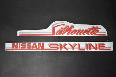 R31 Skyline Silhouette reproduction boot/trunk decal set RED/SILVER ...