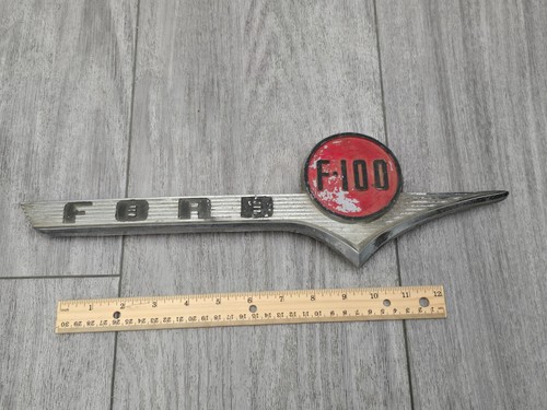 Vintage OEM 1950's Ford F-100 Pick-Up Truck Side Trim Molding Emblem RH ...
