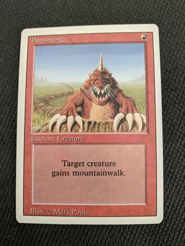 Burrowing Card 1994 Revised Edition Magic the Gathering Pack Fresh Un ...