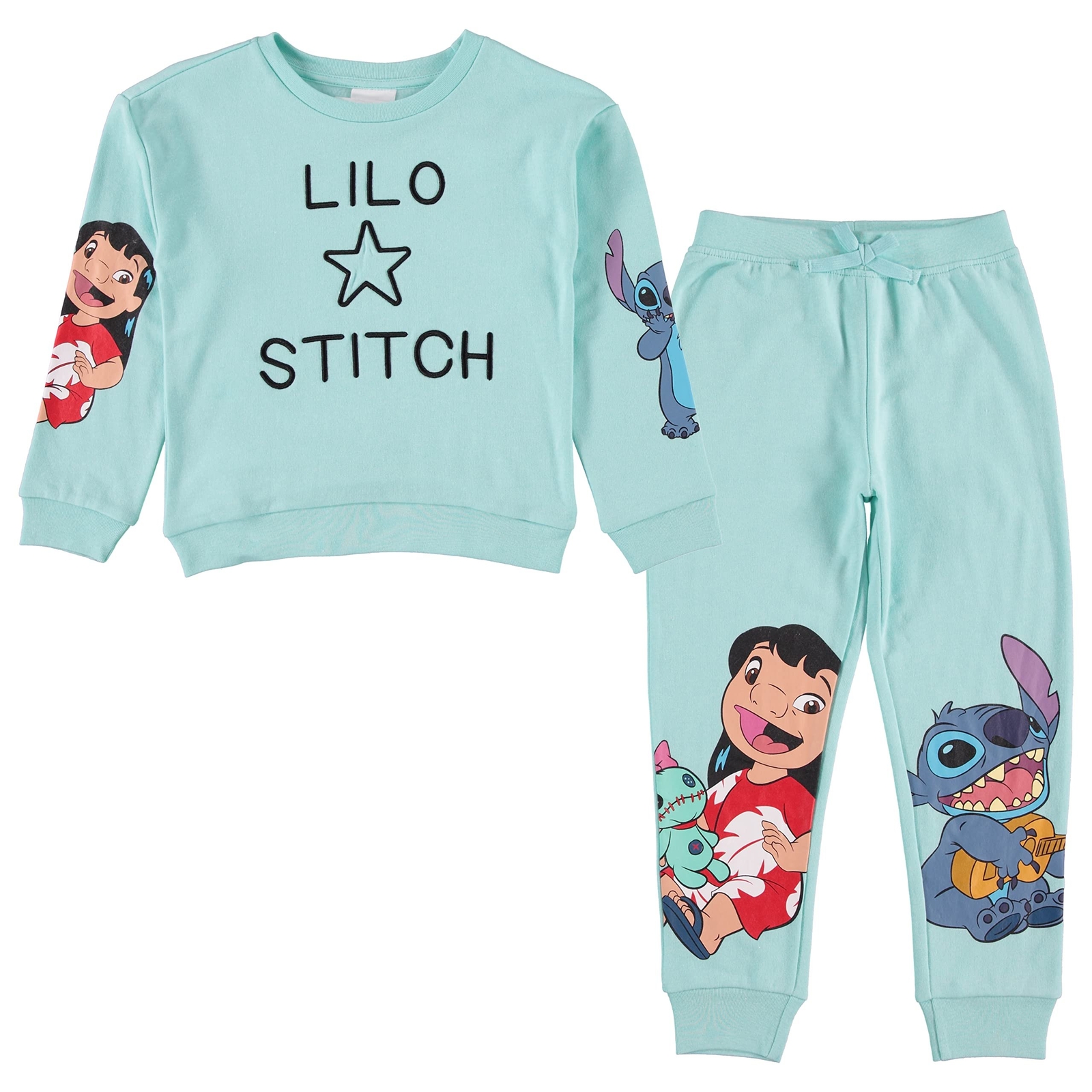 Disney Girls Lilo & Stitch Clothing Set - Stitch Sweatshirt Hoodie and ...