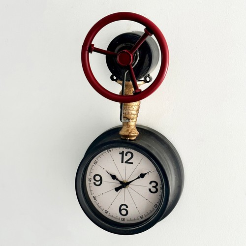 Industrial Pipe Clock Wall Metal Style Rustic Warehouse Factory Station ...