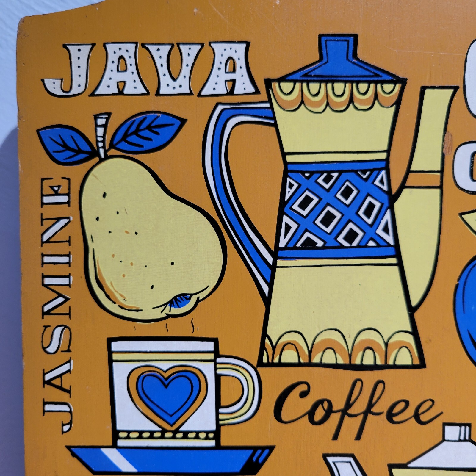 Vintage Coffee Tea Large Board Wooden Sign 24" Cafe Shop 60s 70s Bar ...