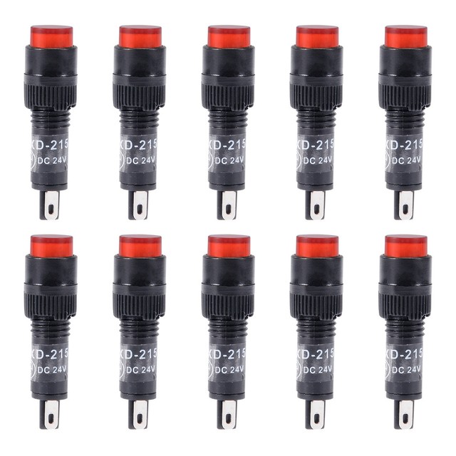 Indicator Lights DC 24V NXD-215 Red Neon Flush Panel Mount 5/16" 8mm ...