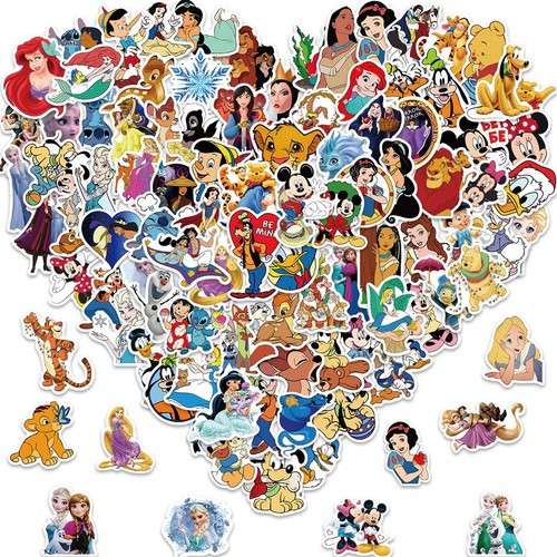 100PCS Cute Cartoon Disney Character Stickers Kids Stickers Pack Cute ...