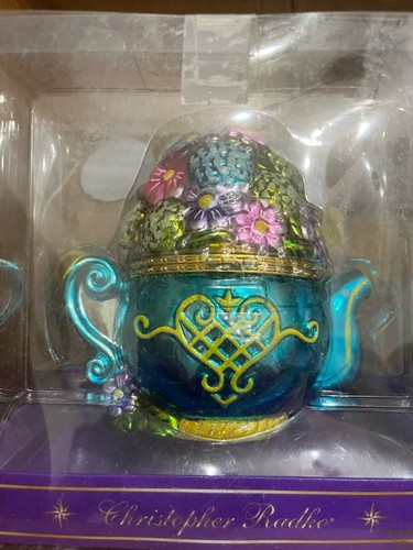 Christopher Radko 6" Hinged Porcelain Trinket Teapot 2006 Spring ...