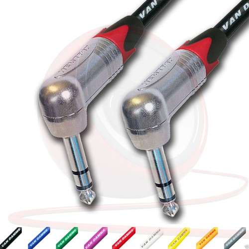 ¼" Jack to Jack Lead. Angled RED MARKED 6.35mm TRS, Stereo, Balanced ...