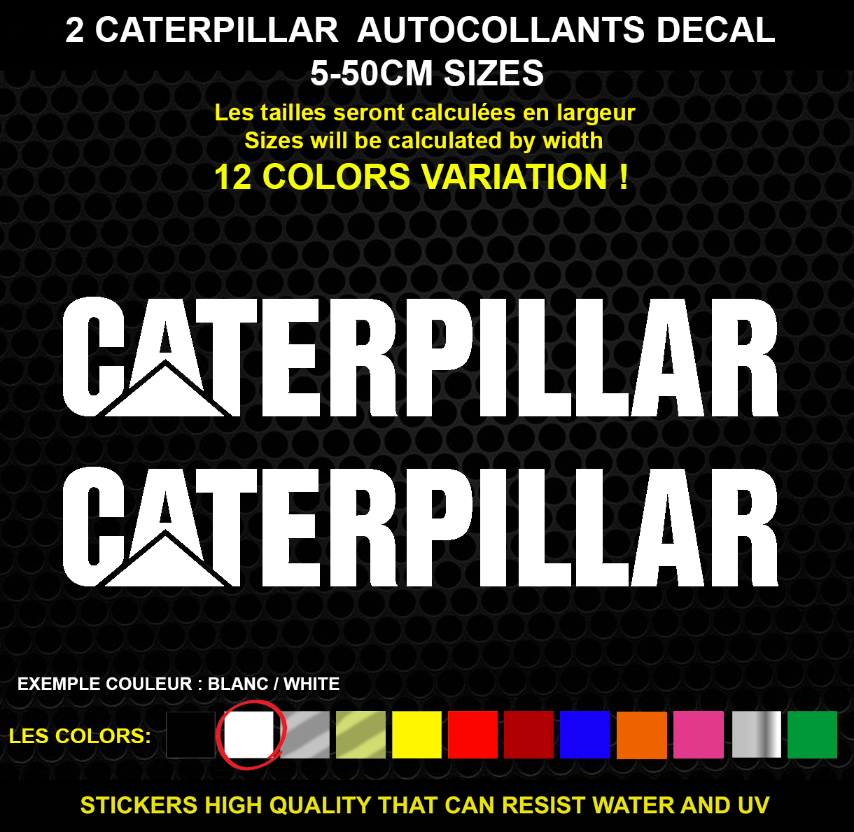 2 CATERPILLAR sticker Genuine decal sticker WATERPROOF STICKERS | eBay