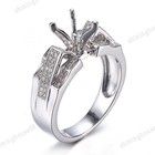 Sterling Silver Engagement Wedding Natural Si Diamonds Ring 6mm Round ...