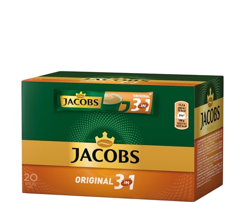 JACOBS ORIGINAL 3in1 Instant Coffee in Sachets BOX 20 x 15.2g - 304g ...