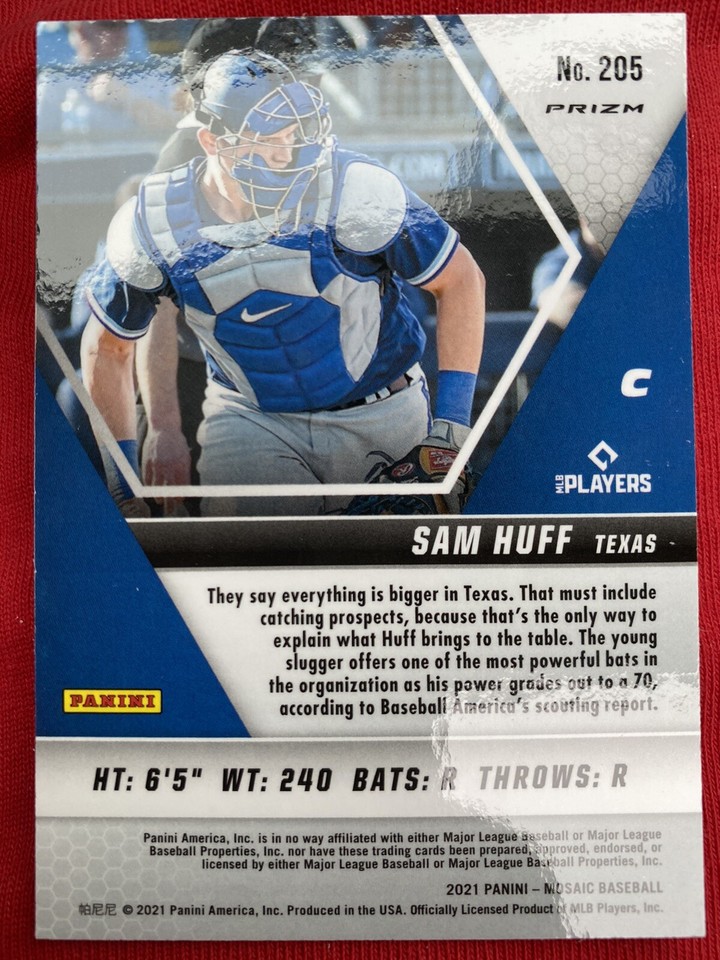 2021 PANINI MOSAIC sam huff reactive blue holo prizm card rc rookie | eBay