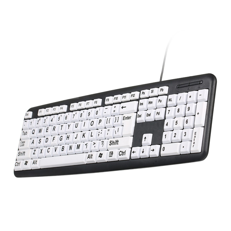 Large Print Computer Keyboard USB Wired Keyboard W/ Oversized Print ...
