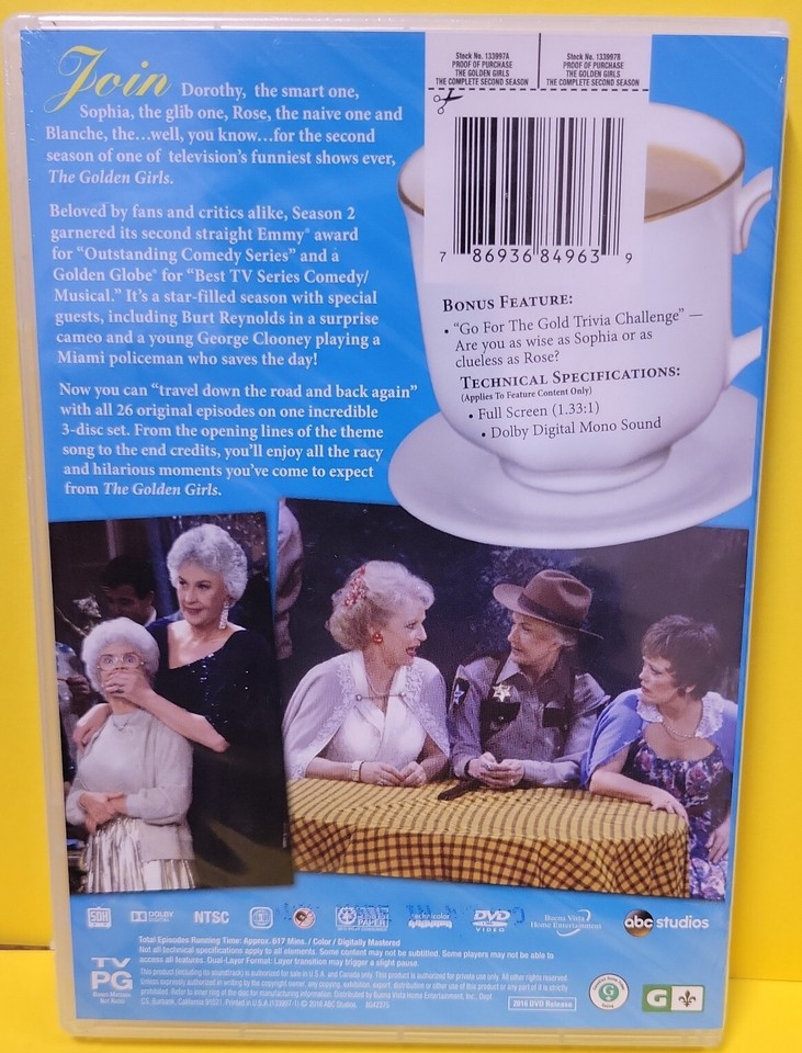 💥 The Golden Girls TV Series Complete 2nd Second Season 2 DVD SET🆕️👌 ...