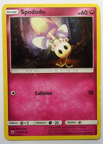 Carte Pokémon SPODODO 97/147 FRANCE 2017 Soleil et Lune | eBay