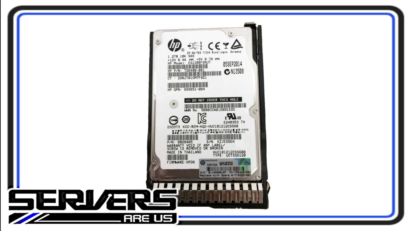 718162-B21 HP EG1200FDNJT 1.2TB Plug-In Module 718292-001 10000RPM HDD ...