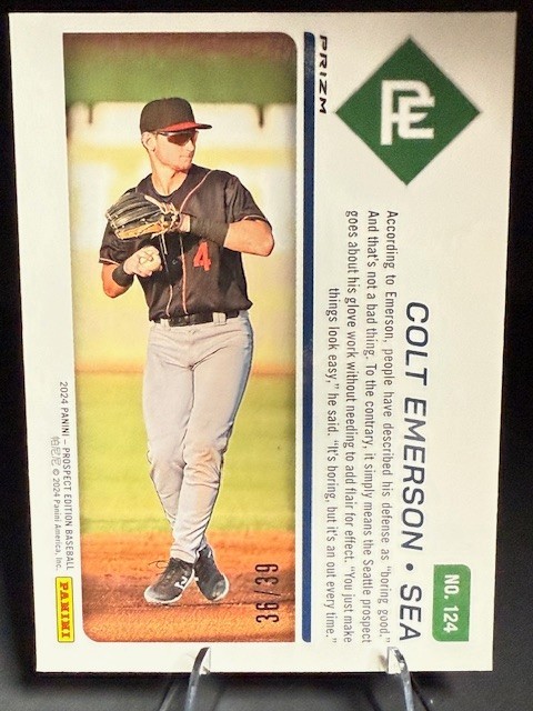 2024 Panini Prospect Edition COLT EMERSON Black Velocity Holo /39 ...