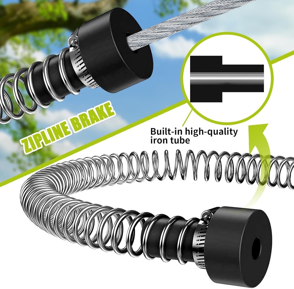 120 Feet Zip Line Kit for Kids and Adult Up to 330 lb with Zipline ...