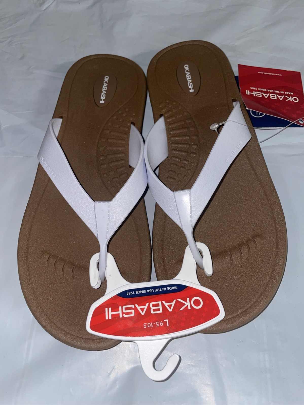 Okabashi Womens Sandals Size Breeze Toffee/White Arch Support Size 9.5 ...