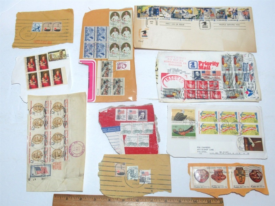 Lot 500 Vtg Canceled US Postage Stamps On Envelope Paper crafting ...
