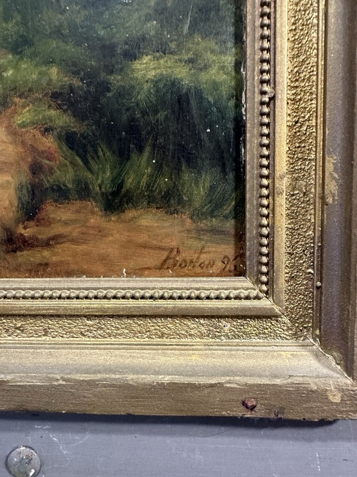 Olio Firmato E Datato 1896: Alberi Percorso IN Foresta Scuola di ...