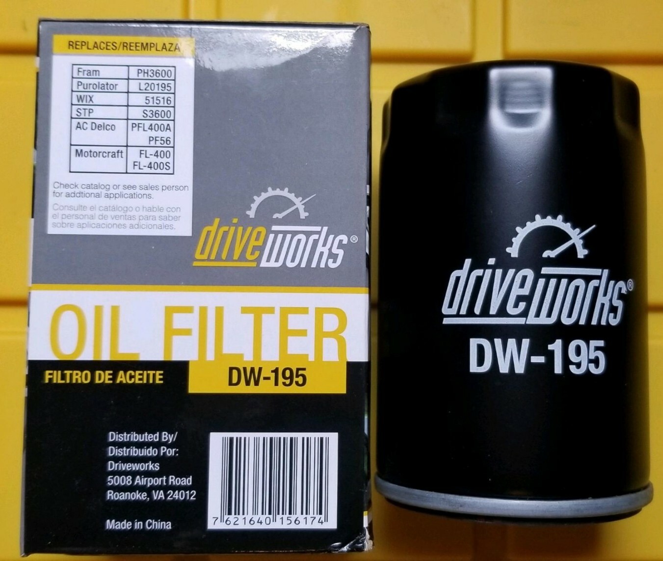 DRIVEWORKS DW-195 - Cross reference oil filters