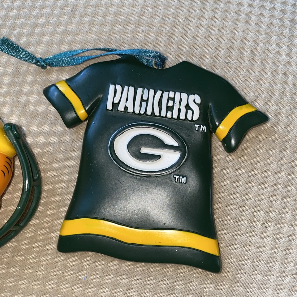 LOT Of 2 Christmas Ornaments Enesco Green Bay Packers 1978 NFL Helmet ...