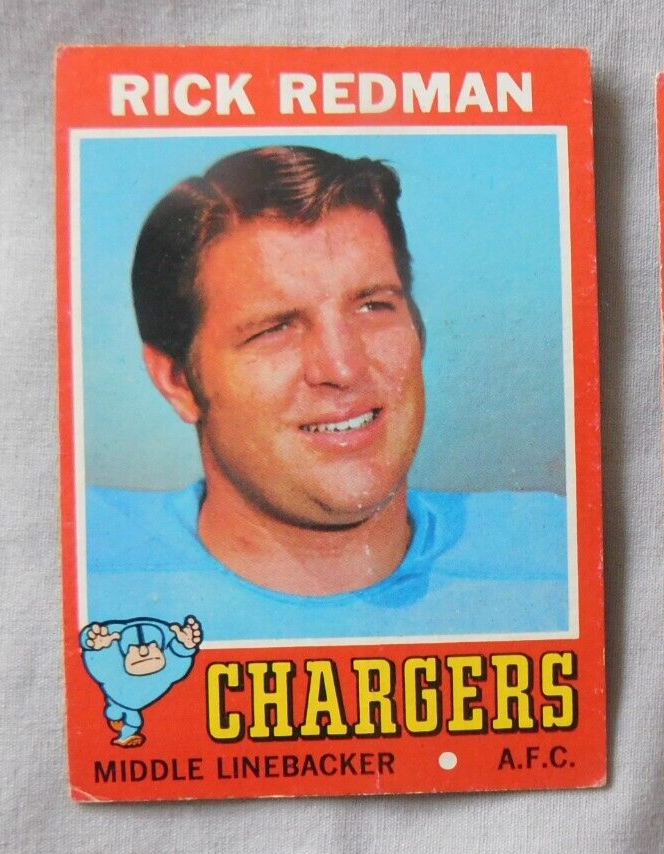 1971 Topps #42 Rick Redman San Diego Chargers Football Card crease | eBay