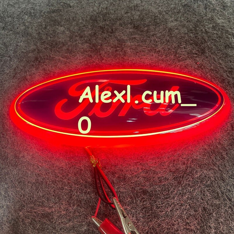 7 inch Red LED Emblem Light Badge For Ford Truck F150 99-16 Light Oval ...