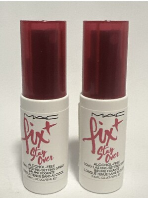 2 X MAC fix + Stay Over Setting Spray Mist Alcohol-Free Travel Mini ...