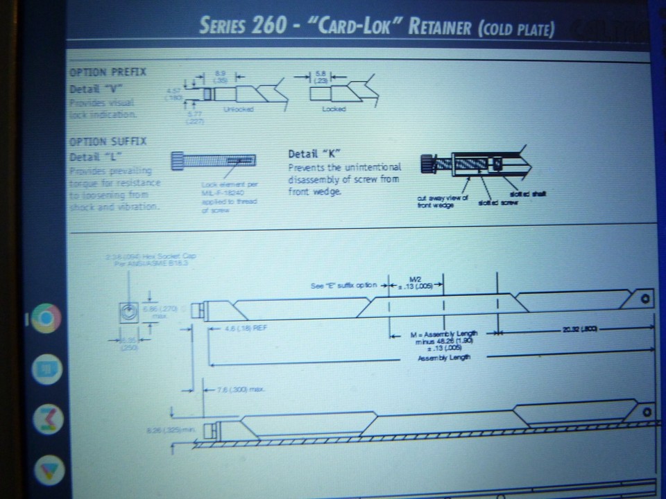 Calmark a260-4.80t2 "Card-Lok" PCB Retainer, 4.8in, 2-56 mounting hole ...