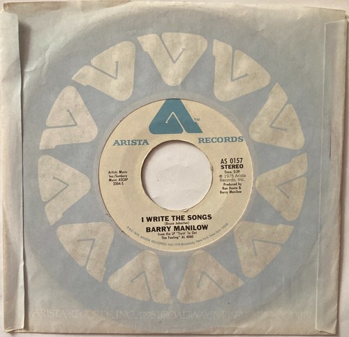 Barry Manilow – I Write The Songs/A Nice Boy Like Me 45 Mint Vinyl 1975 ...