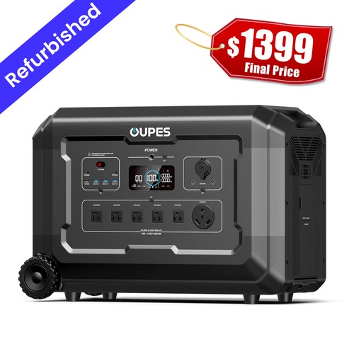 OUPES Mega 5 4000W/5040Wh Portable Power Station Solar Generator Home ...
