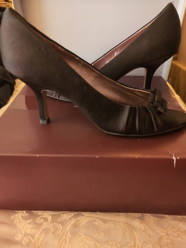 EUC Sam & Libby Brown Stilettos, Peep Toe, size 9 w 3.5 " Heel, Very ...