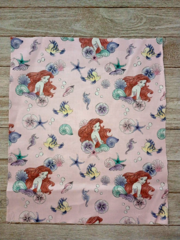 The Little Mermaid Ariel Fabric Sewing Crafting Length Piece 11" x 9.5 ...