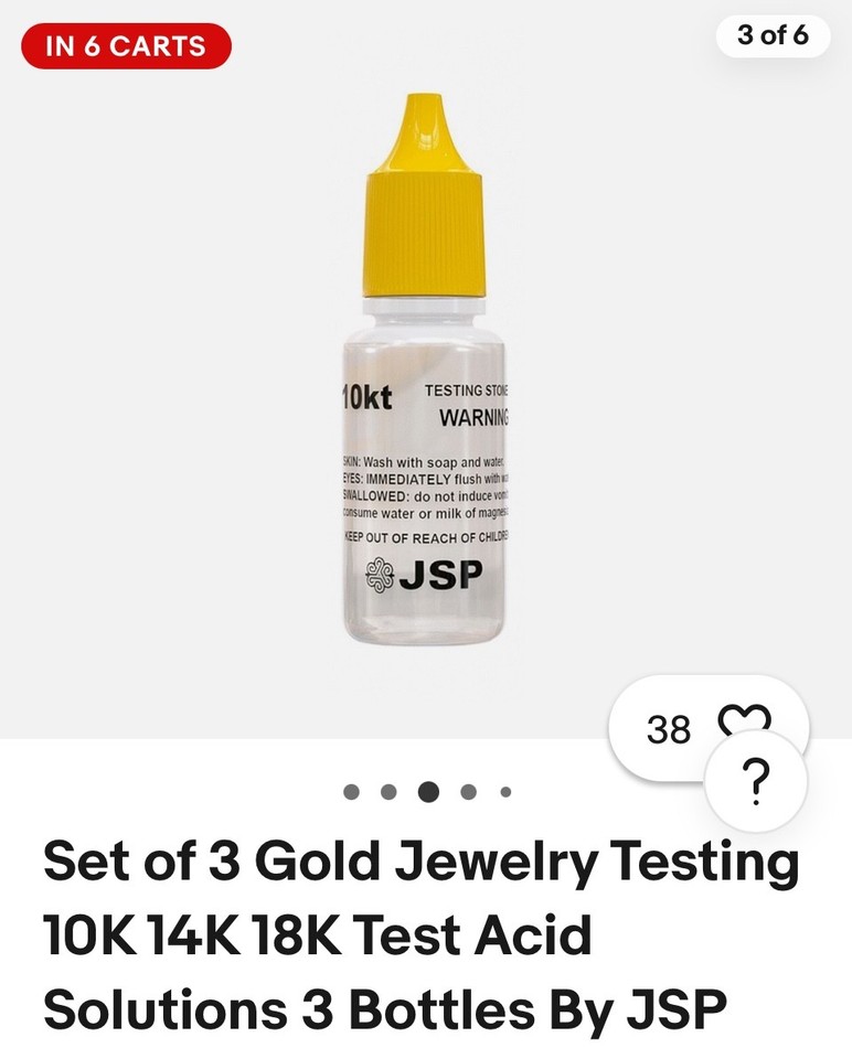 Set of 3 Gold Jewelry Testing 10K 14K 18K Test Acid Solutions 3 Bottles ...