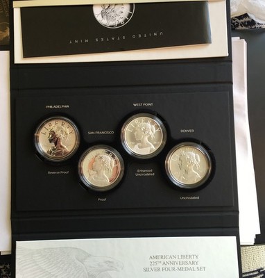 2017 Four-Medal Silver American Liberty Set Box & COA | eBay