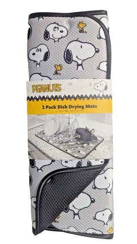 Peanuts Snoopy and Woodstock 2pk KItchen Dish Drying Mats Reversible to ...