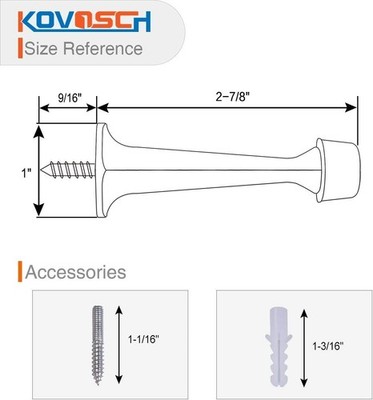 2 Pack Solid Rigid Door Stops - Heavy Duty Stoppers 2 Pack, Satin ...