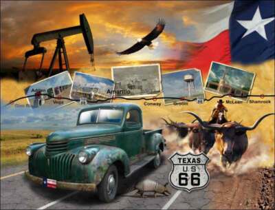 Route 66 Accent & Decor Tile Jim Todd Texas Landmark Art POV-JTA007AT ...